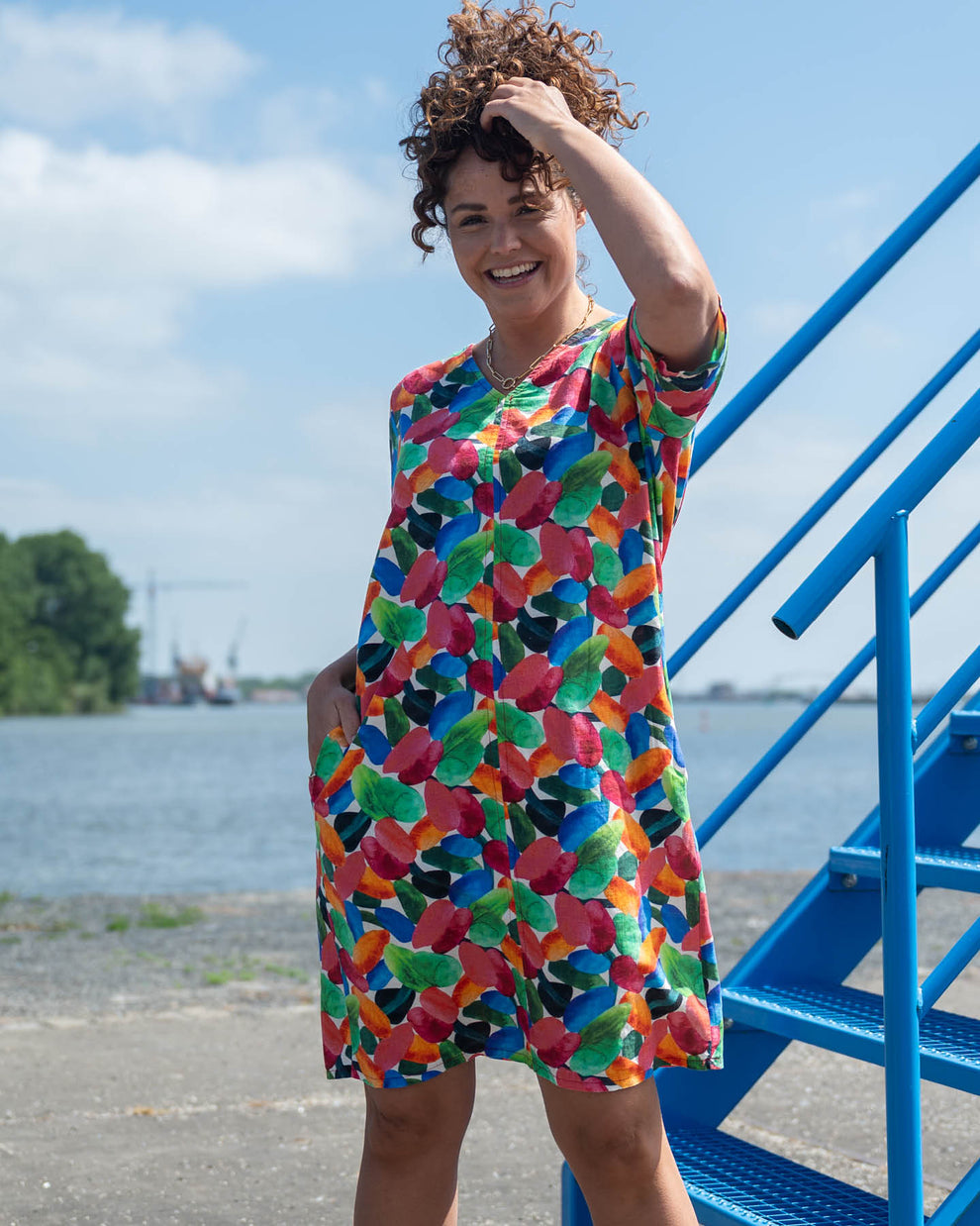 Jurk - Linde Colourful Stones | Army – FOS Amsterdam